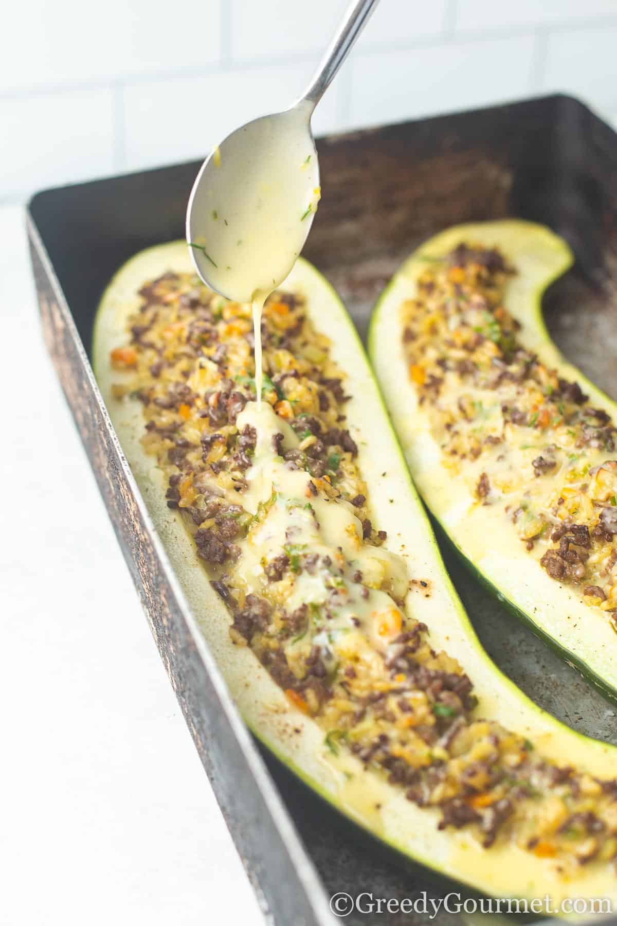 Greek Stuffed Marrow | Greedy Gourmet