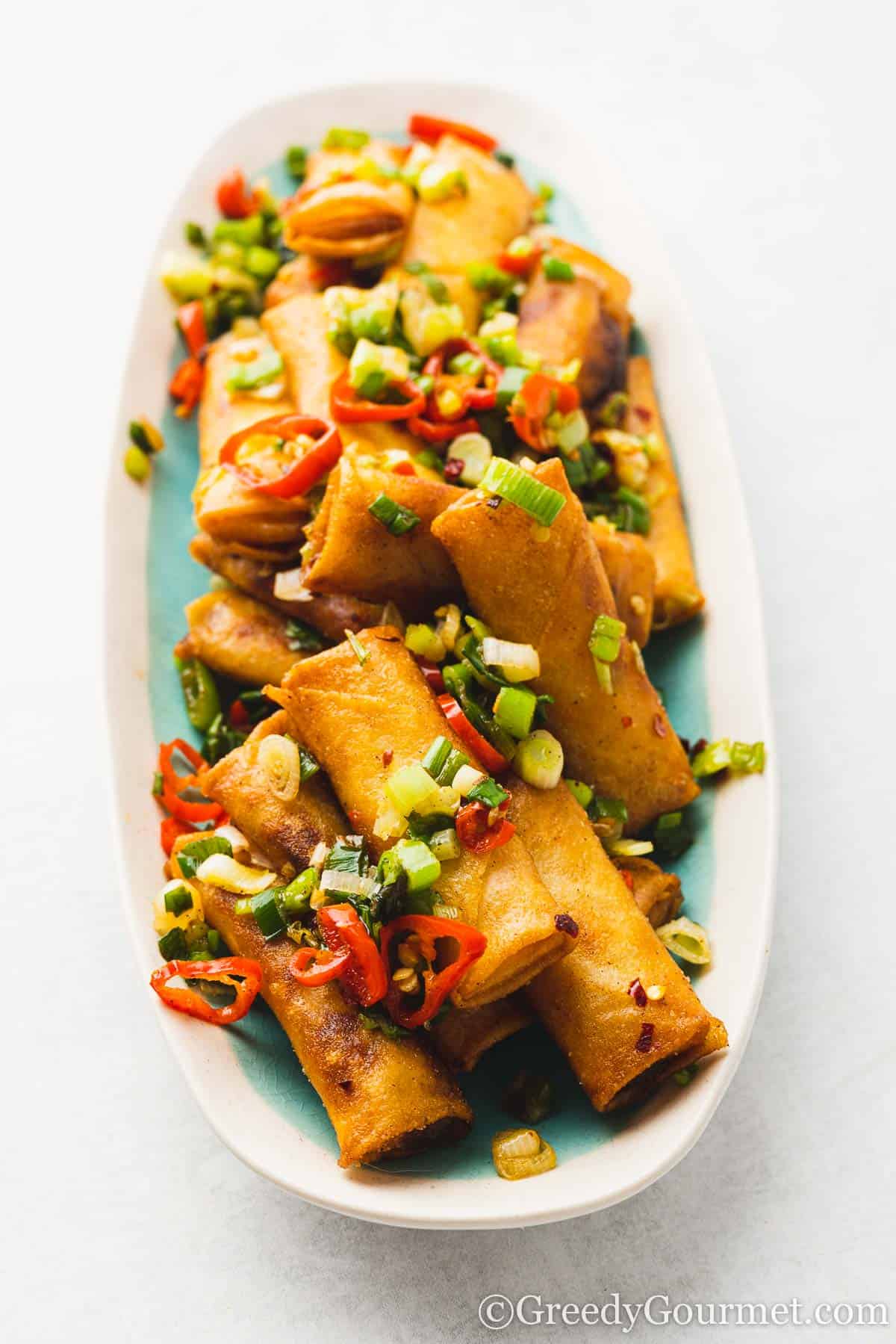Salt And Pepper Spring Rolls | Greedy Gourmet