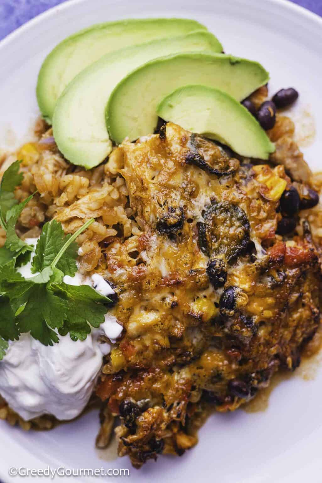 Chicken Burrito Casserole | Greedy Gourmet